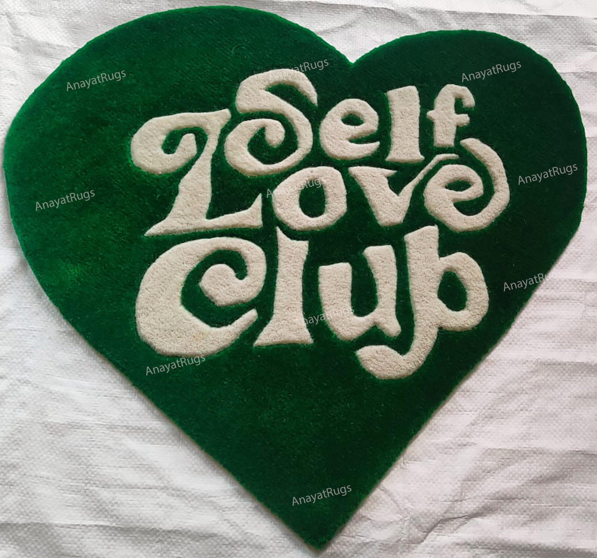 Heart Shaped Carpet, Tufted Rug Self Love Club Handmade Rug, Home Decor ...