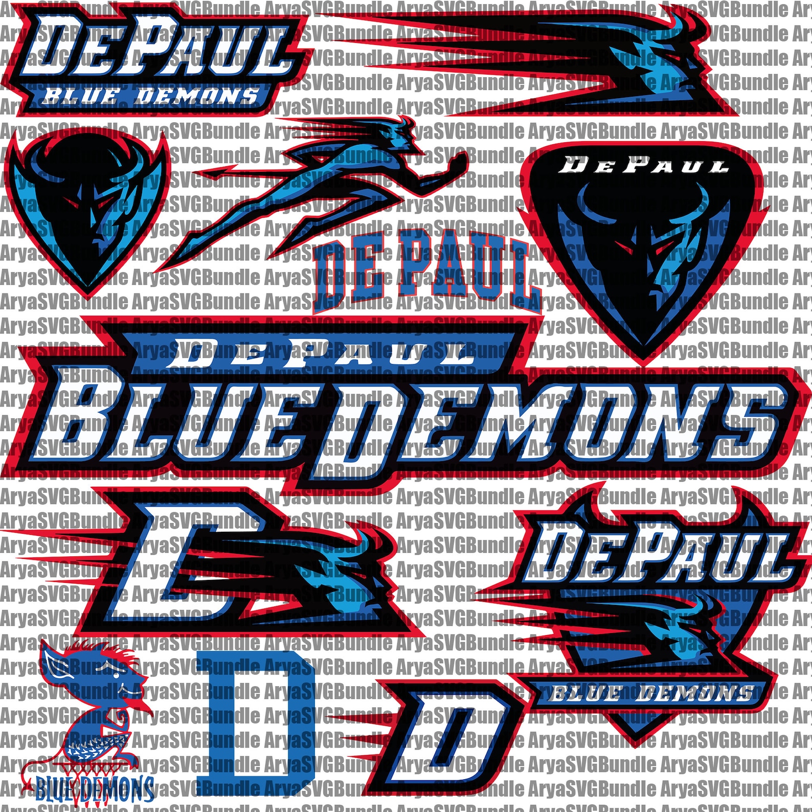 Blue Demons SVG, Football Team, Depaul, Basketball, Collage, Athletics ...