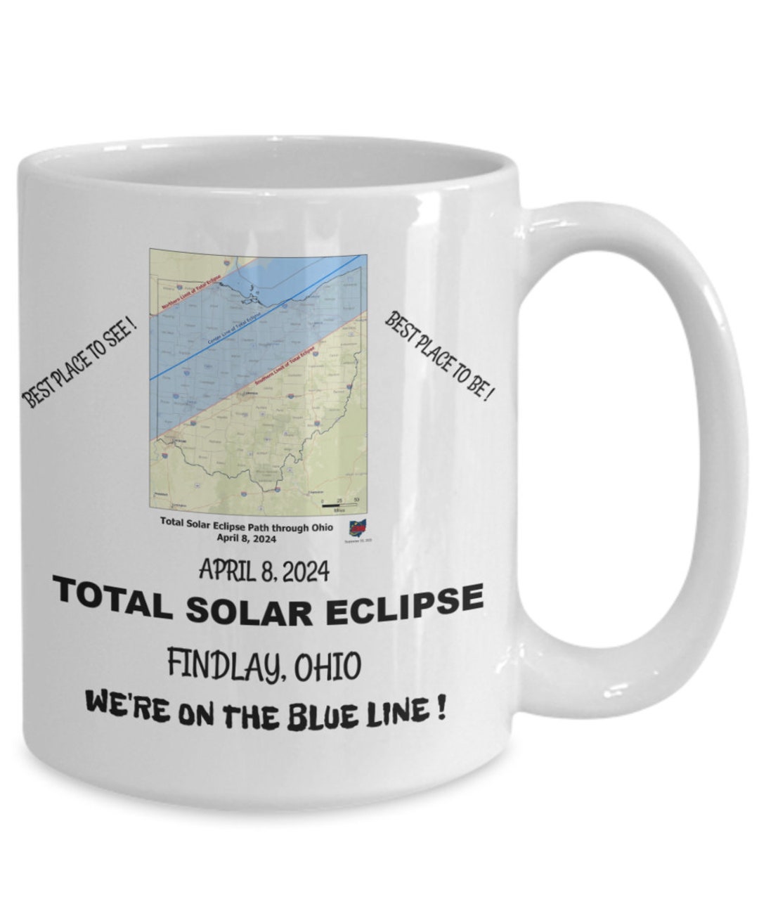 2024 Total Solar Eclipse Findlay Ohio We're on the Blue - Etsy