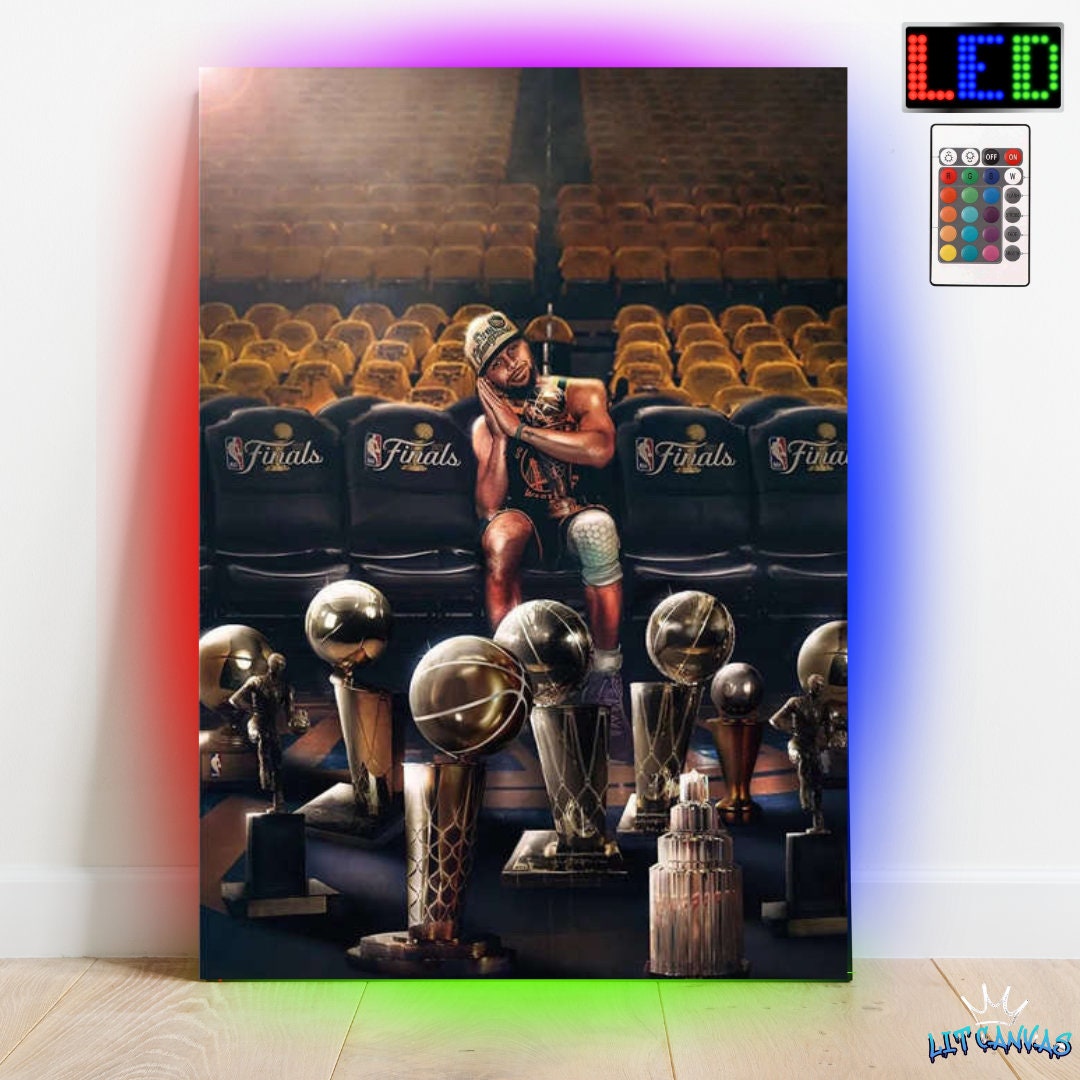 Steph Curry Multicolor LED Lighted Framed Canvas Painting - Etsy