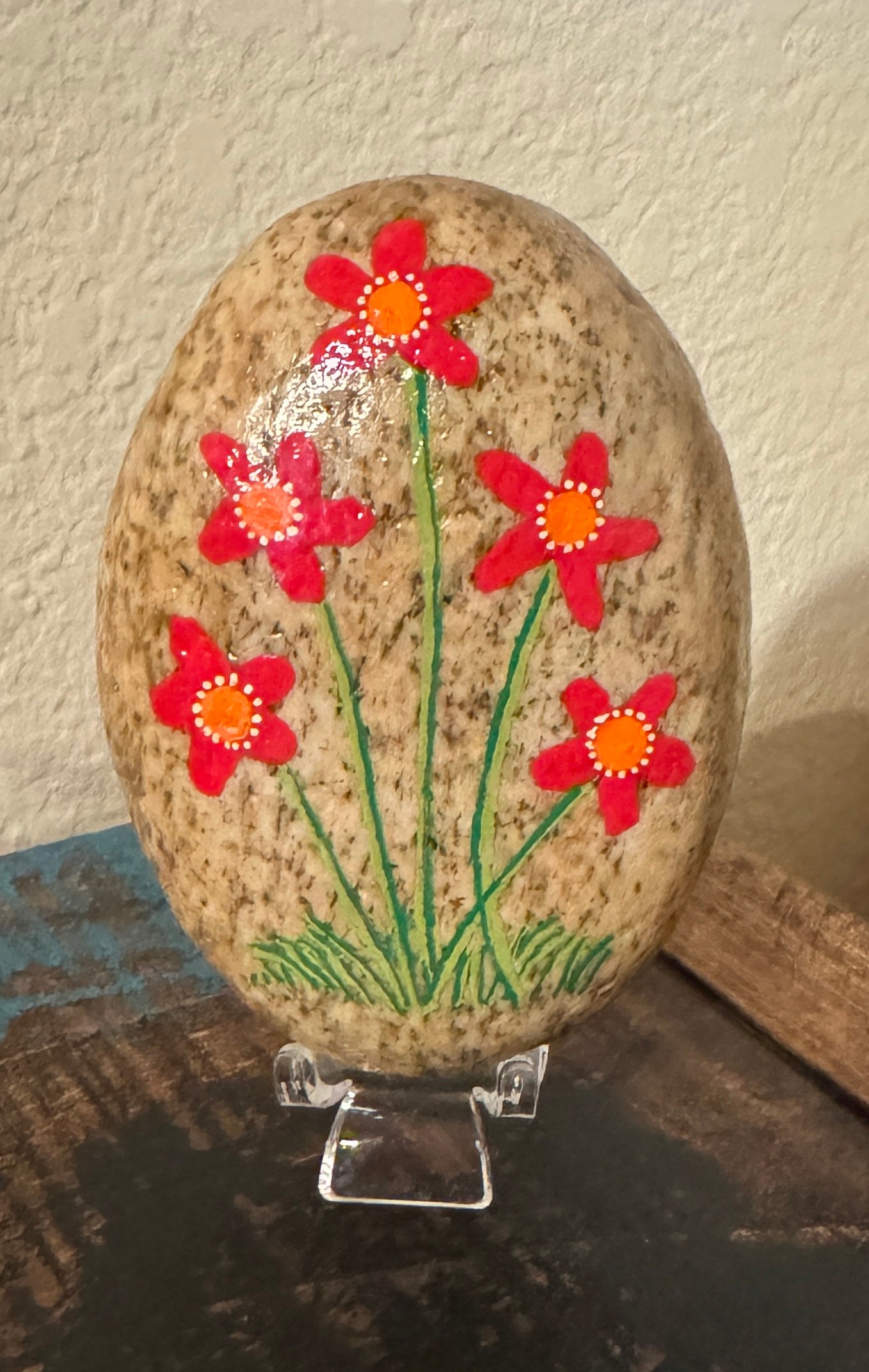 Beautiful Spring Flowers With Lavender Flowers on Back of Hand-painted ...