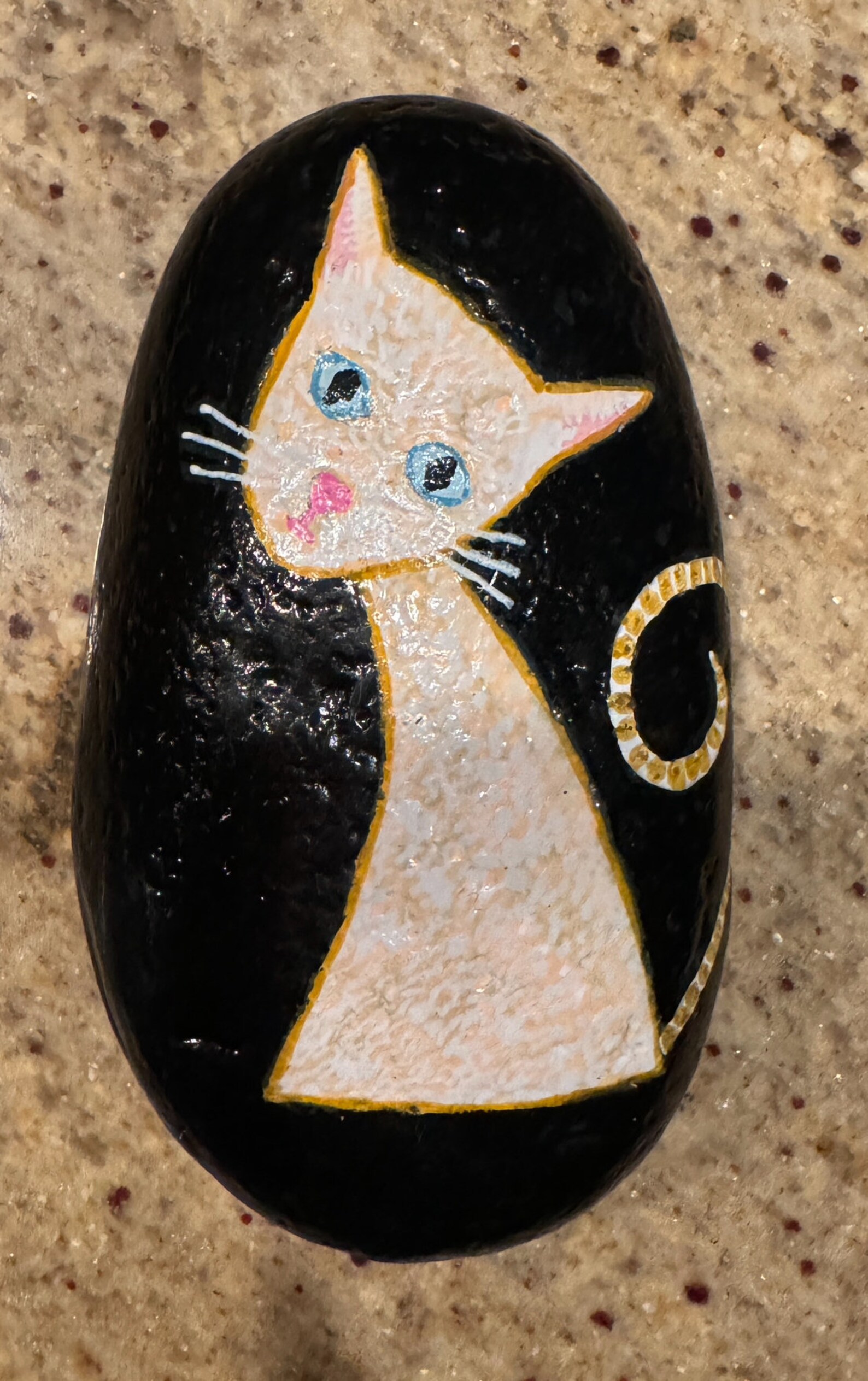 Pierre the Cat, Orange and White Cat, Kitty, Gift, Hand Painted Rock ...