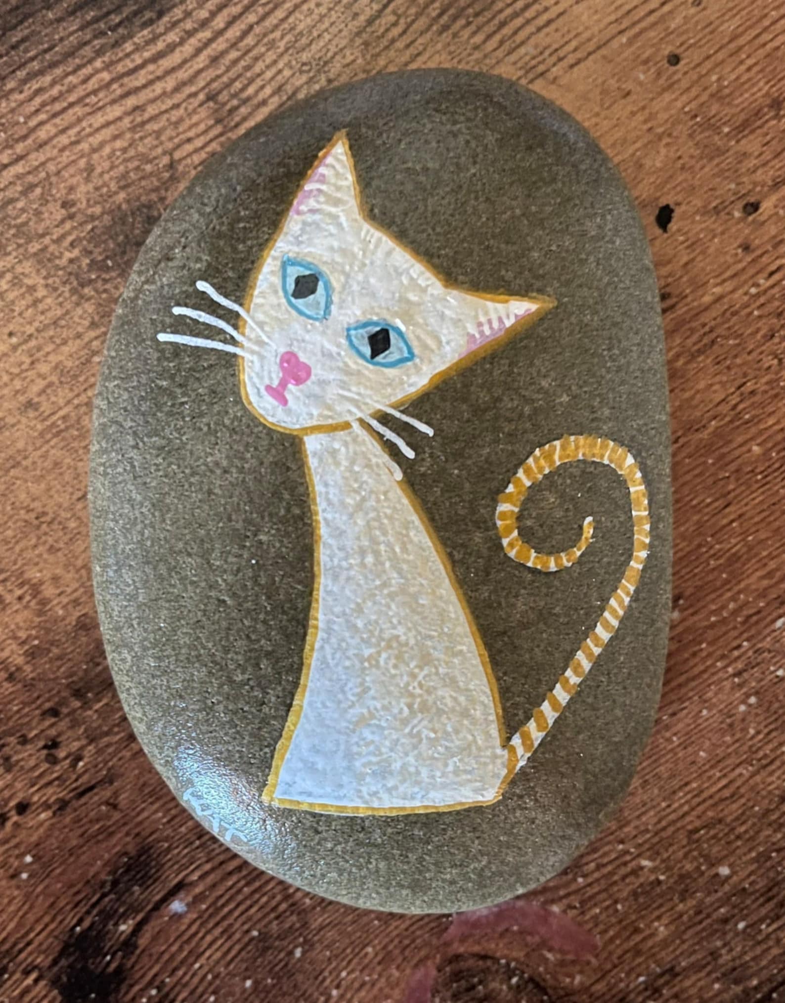 Pierre the Cat, Orange and White Cat, Kitty, Gift, Hand Painted Rock ...