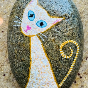 Pierre the Cat, Orange and White Cat, Kitty, Gift, Hand Painted Rock ...
