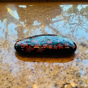 Gorgeous Hand Painted Rock With Orange Flowers, Garden, Gifts, Home ...