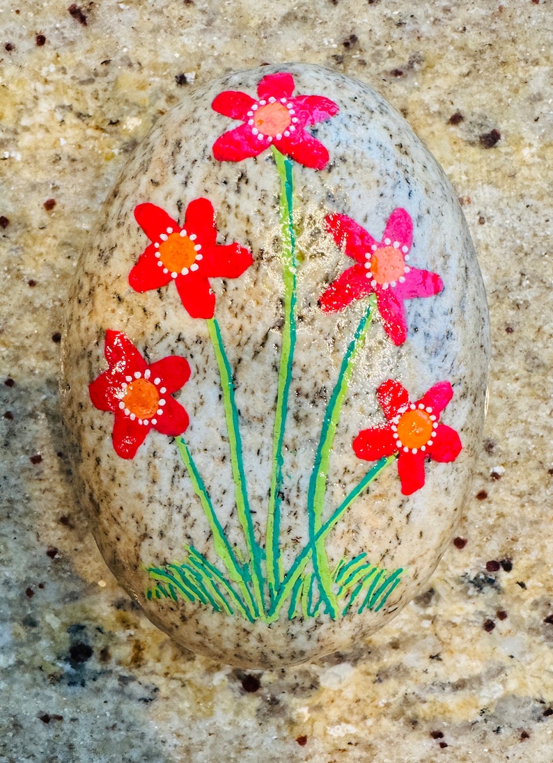 Beautiful Spring Flowers With Lavender Flowers on Back of Hand-painted ...