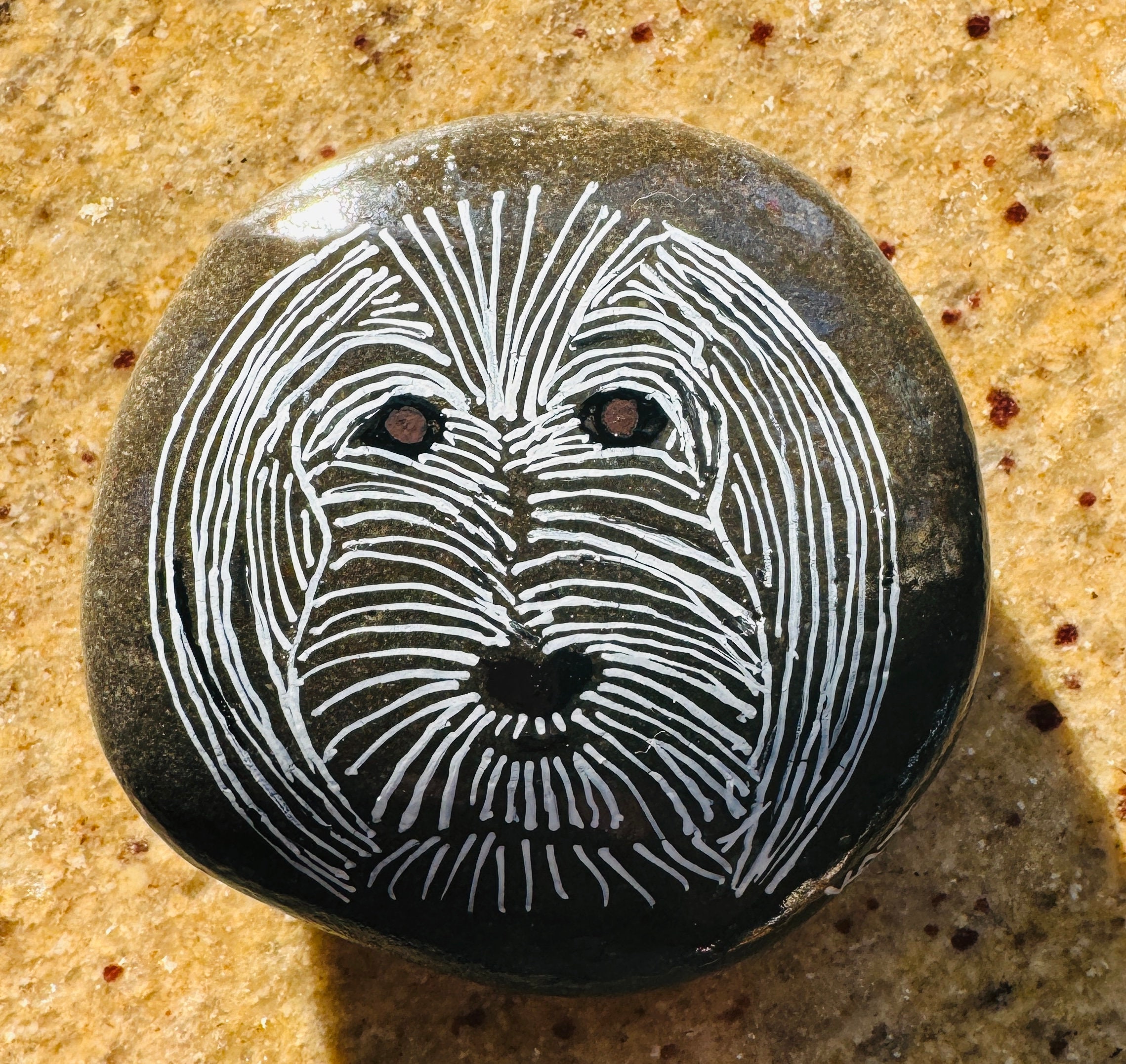 Doodle Sketch, Hand Painted Rocks, Goldendoodle, Dog, Pup.garden, Gifts ...