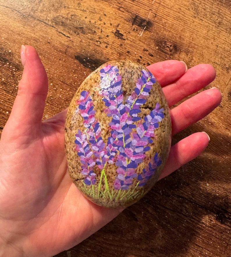 Beautiful Spring Flowers With Lavender Flowers on Back of Hand-painted ...