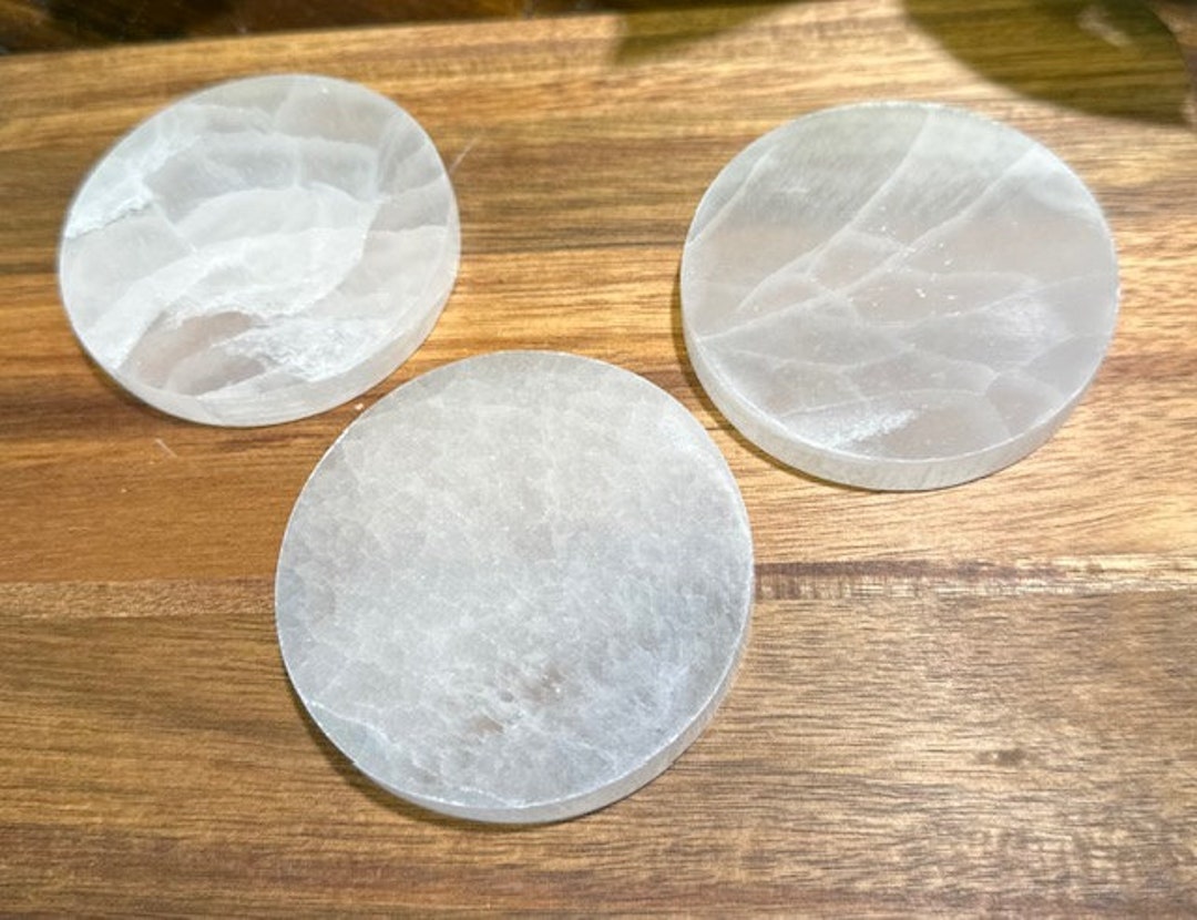 2.5 Inch Selenite Plate, Crystal Plate, Natural Selenite, Cleansing ...