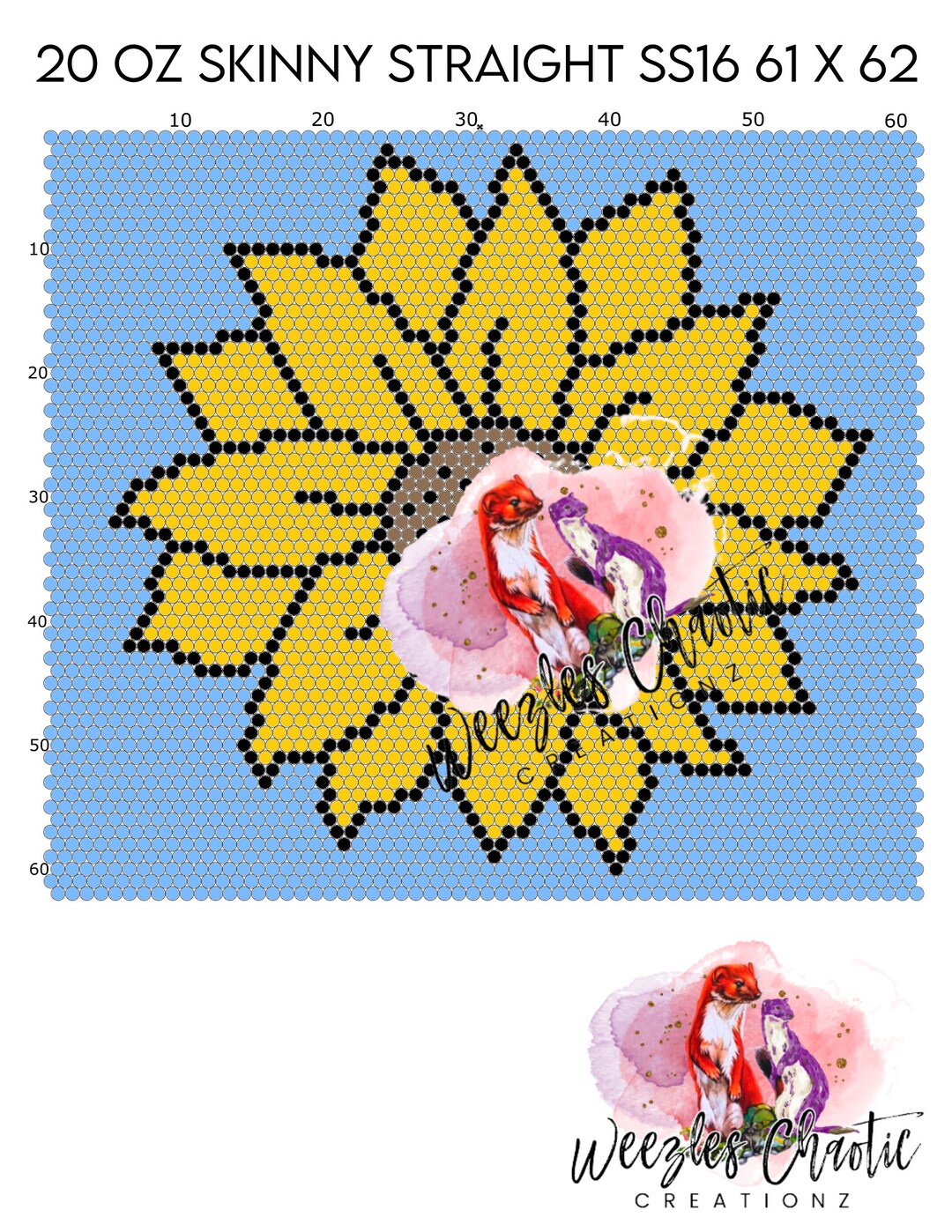 4 Mm Sunflower Rhinestone Template - Etsy