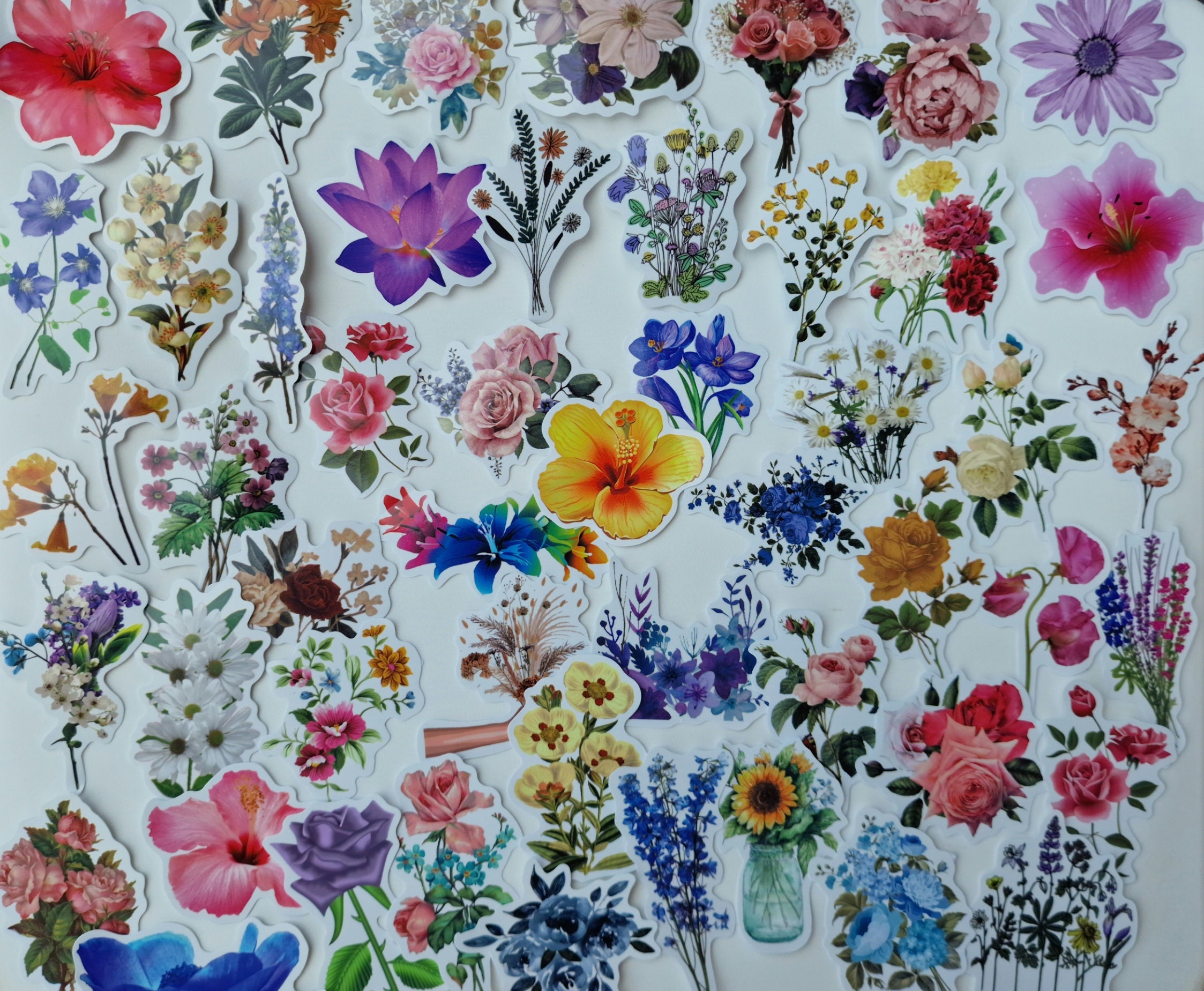 10 Stickers Flowers Waterproof and Sunproof Vinyl Boho for - Etsy