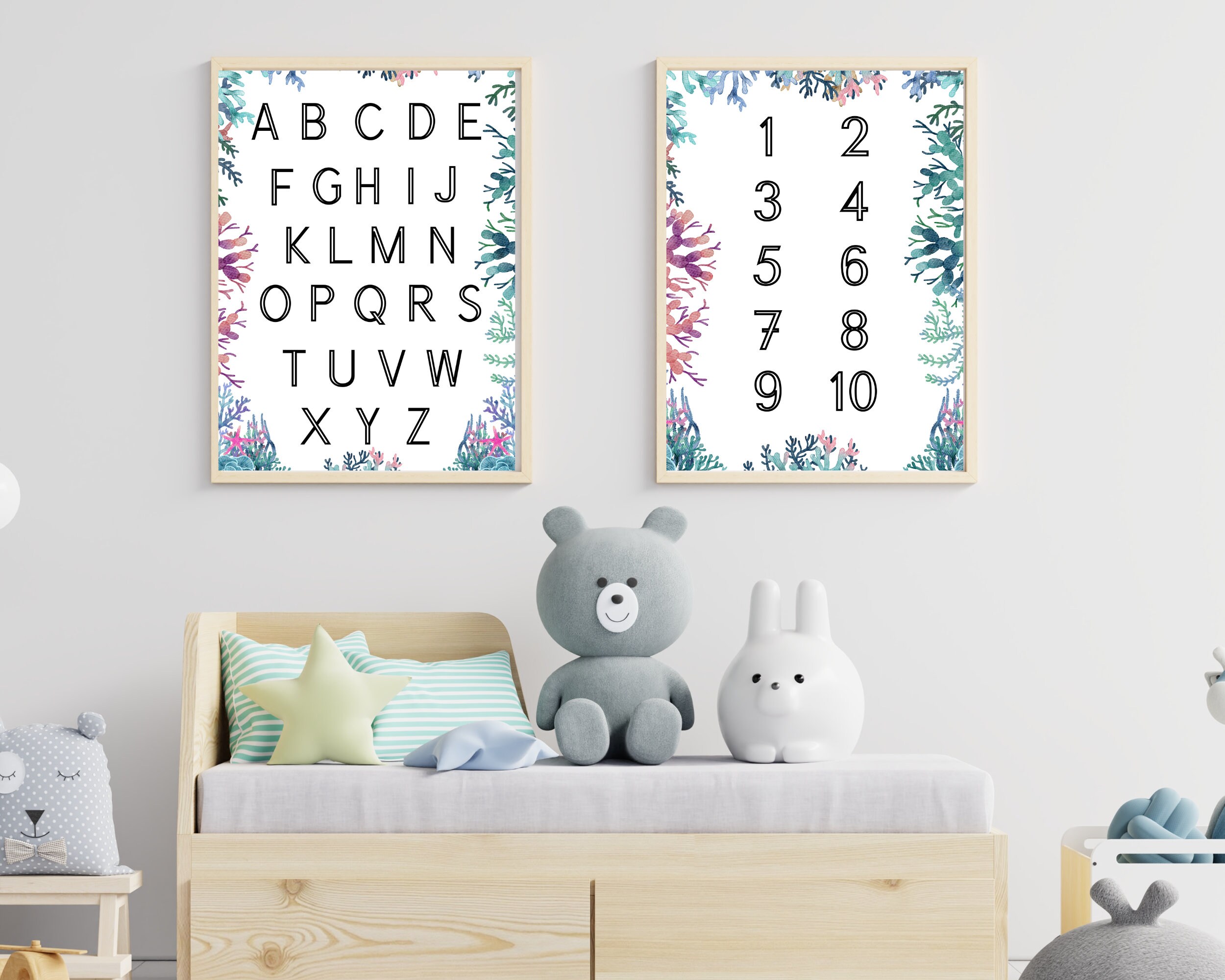 Alphabet Numbers Poster A4 A3 PDF Instant Download Printable - Etsy