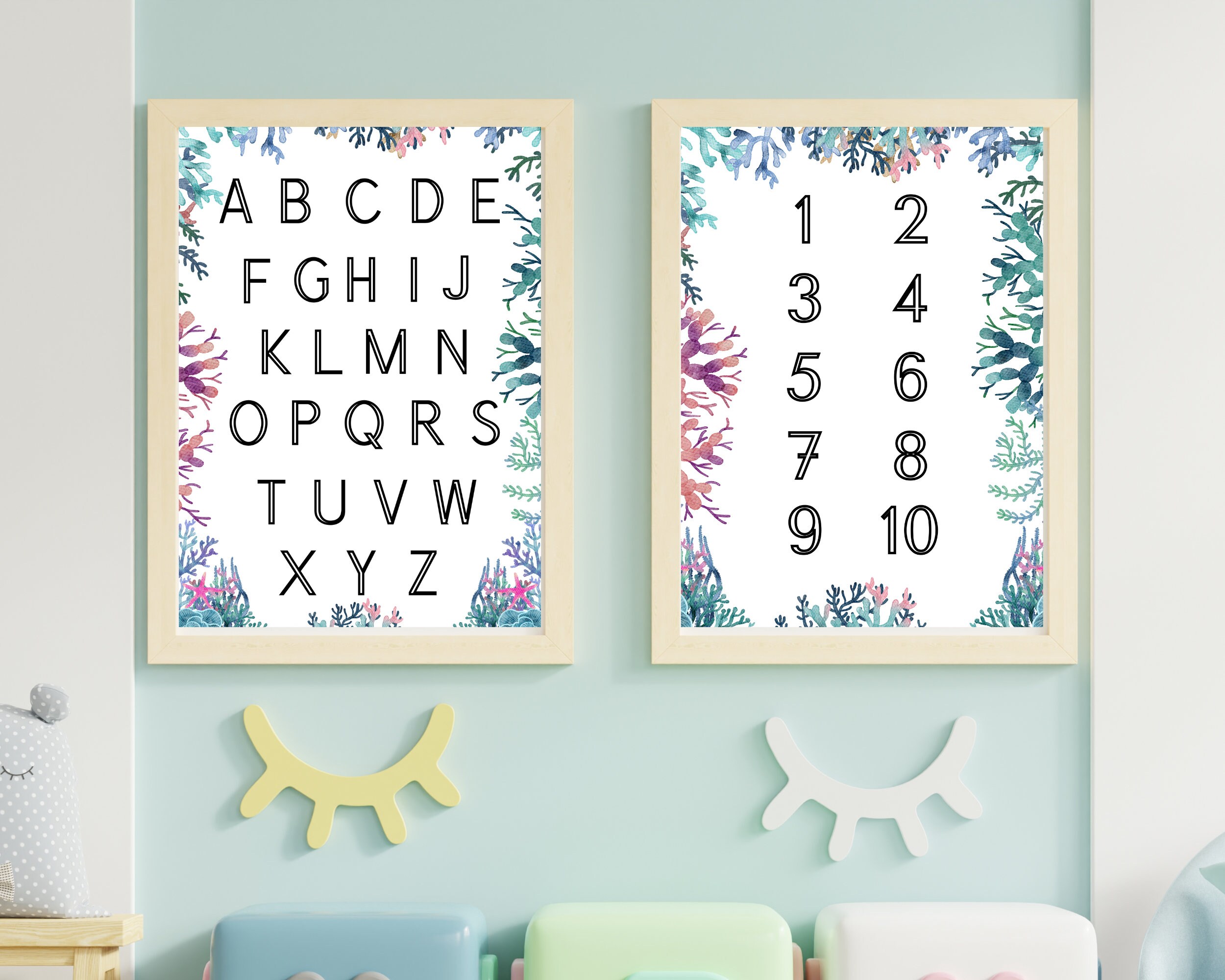 Alphabet Numbers Poster A4 A3 PDF Instant Download Printable - Etsy