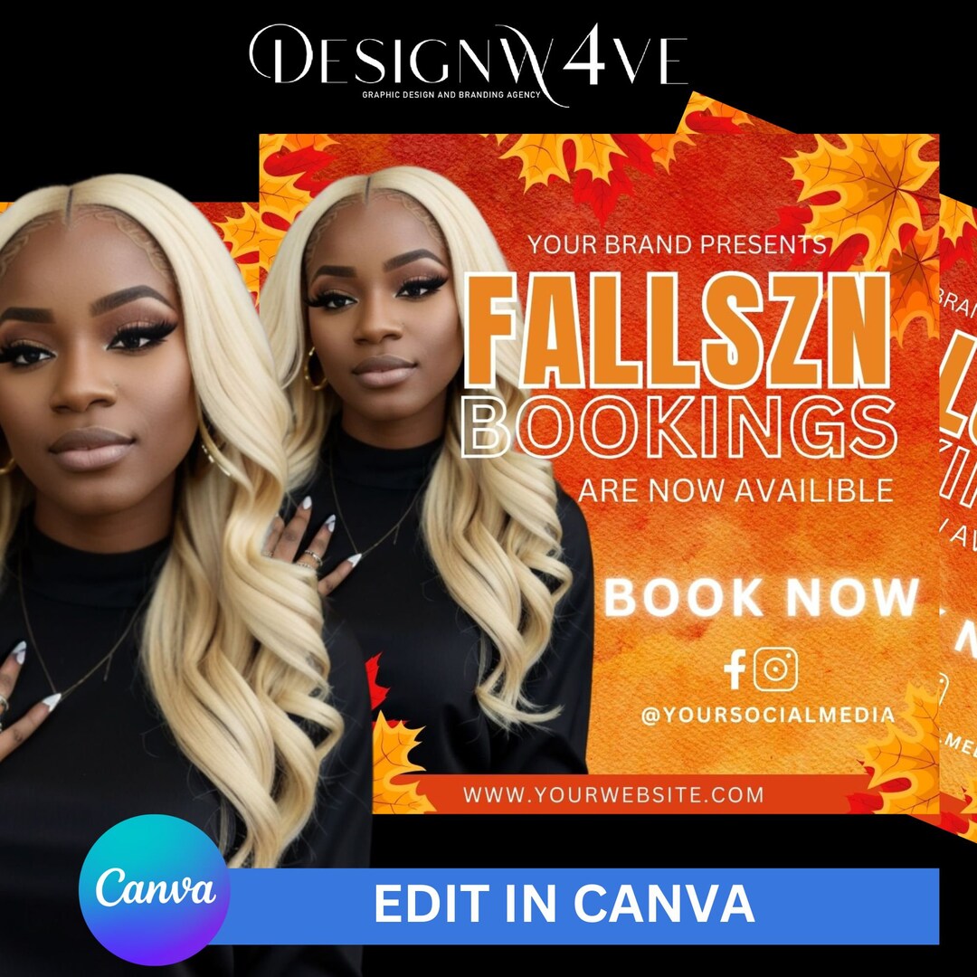 Editable Fall Season Sale Flyer, DIY Flyer Template, Braid Flyer, Lash ...