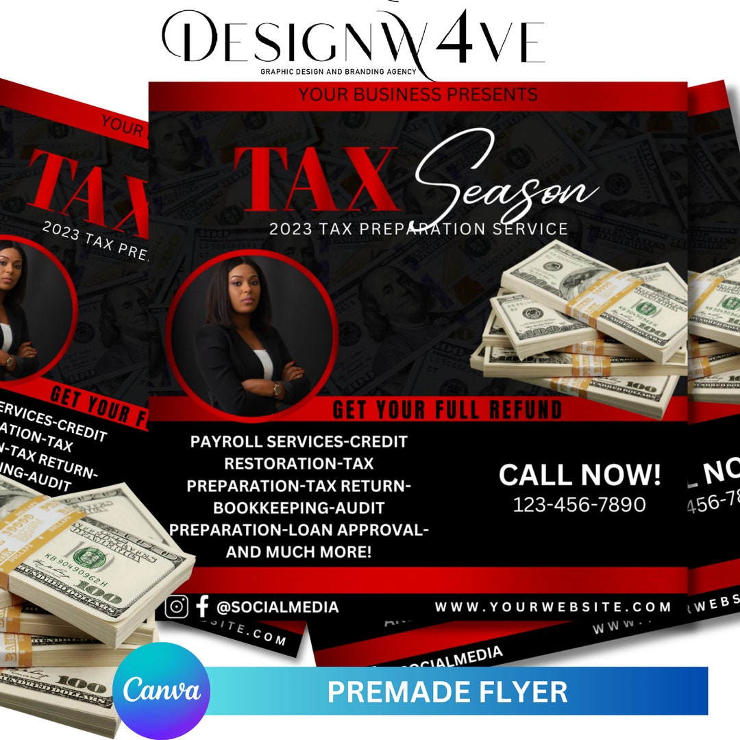 Tax Prep Flyer, Tax Prep Instagram, Tax Flyer Template, Preparation ...