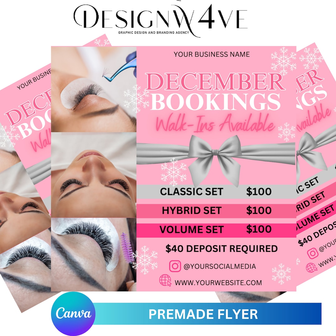 December Booking Flyer, December Hair Flyer, December Flyer, Book Now ...