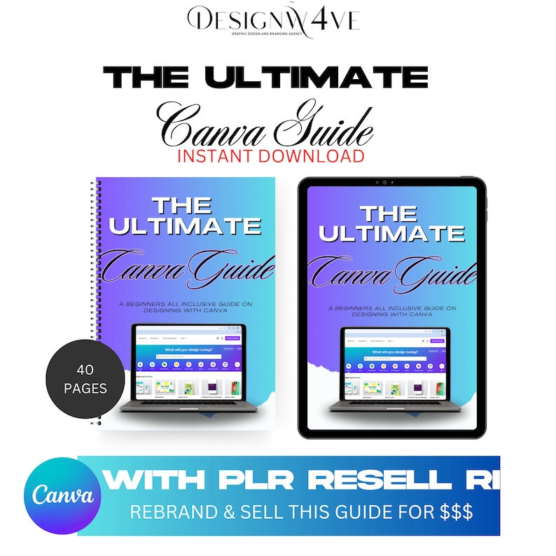 Canva Guide With PLR, Canva Guide for Beginners, Canva Toolbar Guide, How to Use Canva, Instant ...