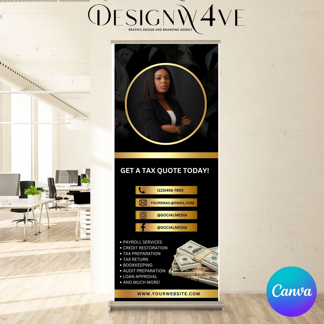 DIY Tax Prep Retractable Banner Template: Credit Repair Design (canva ...