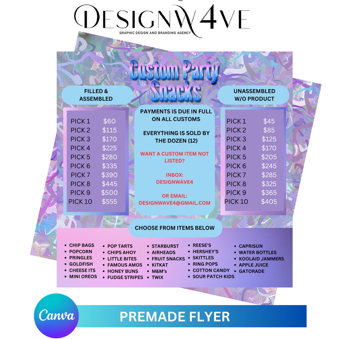 Custom Snacks Flyer, Food Sale Flyer, Restaurant Flyer, Fast Food Flyer ...