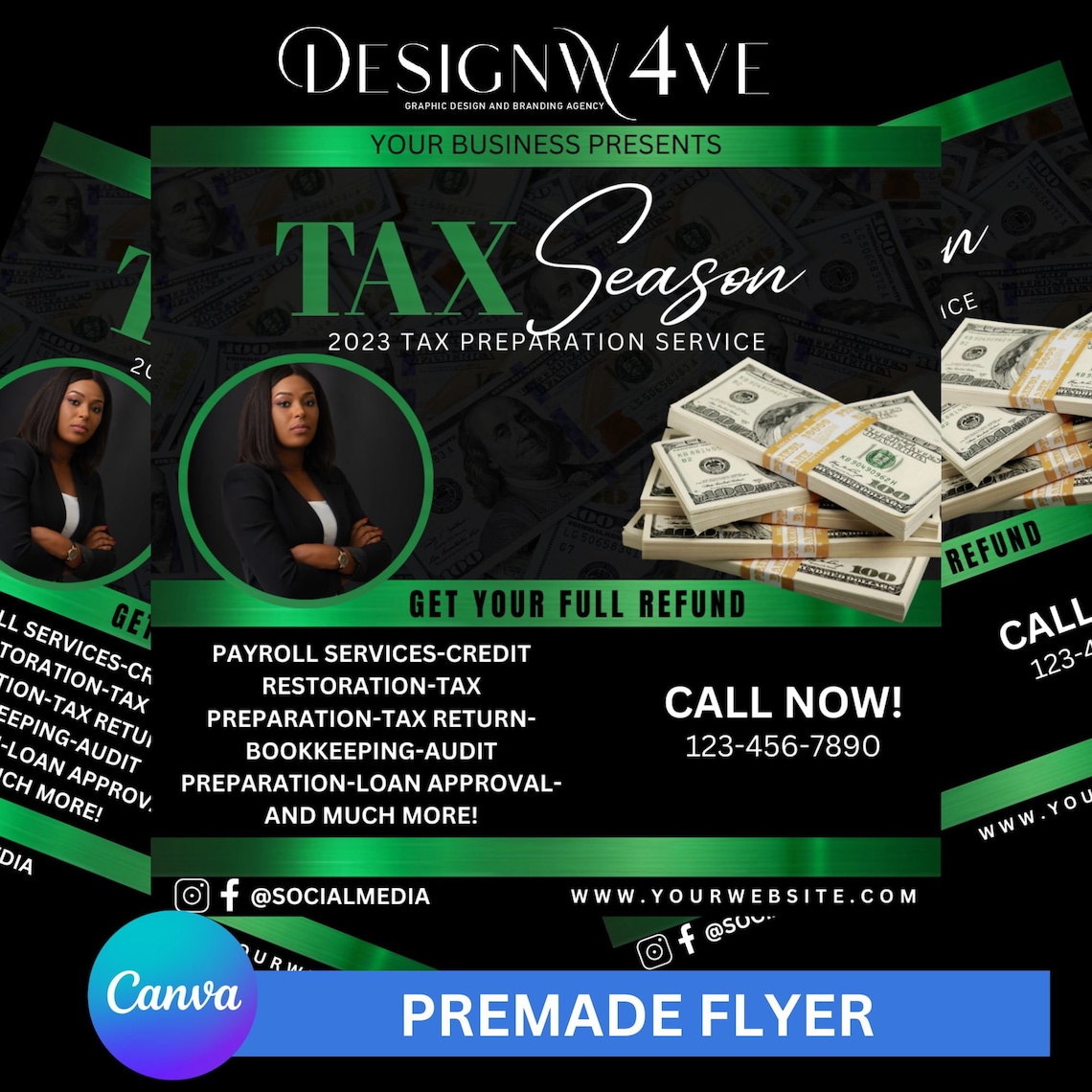 Tax Prep Flyer, Tax Prep Instagram, Tax Flyer Template, Preparation ...