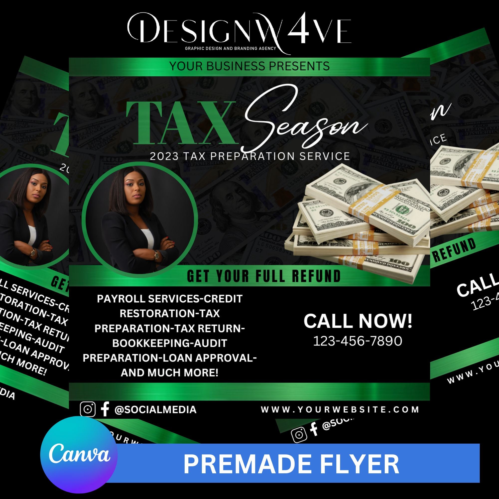 Tax Prep Flyer, Tax Prep Instagram, Tax Flyer Template, Preparation ...