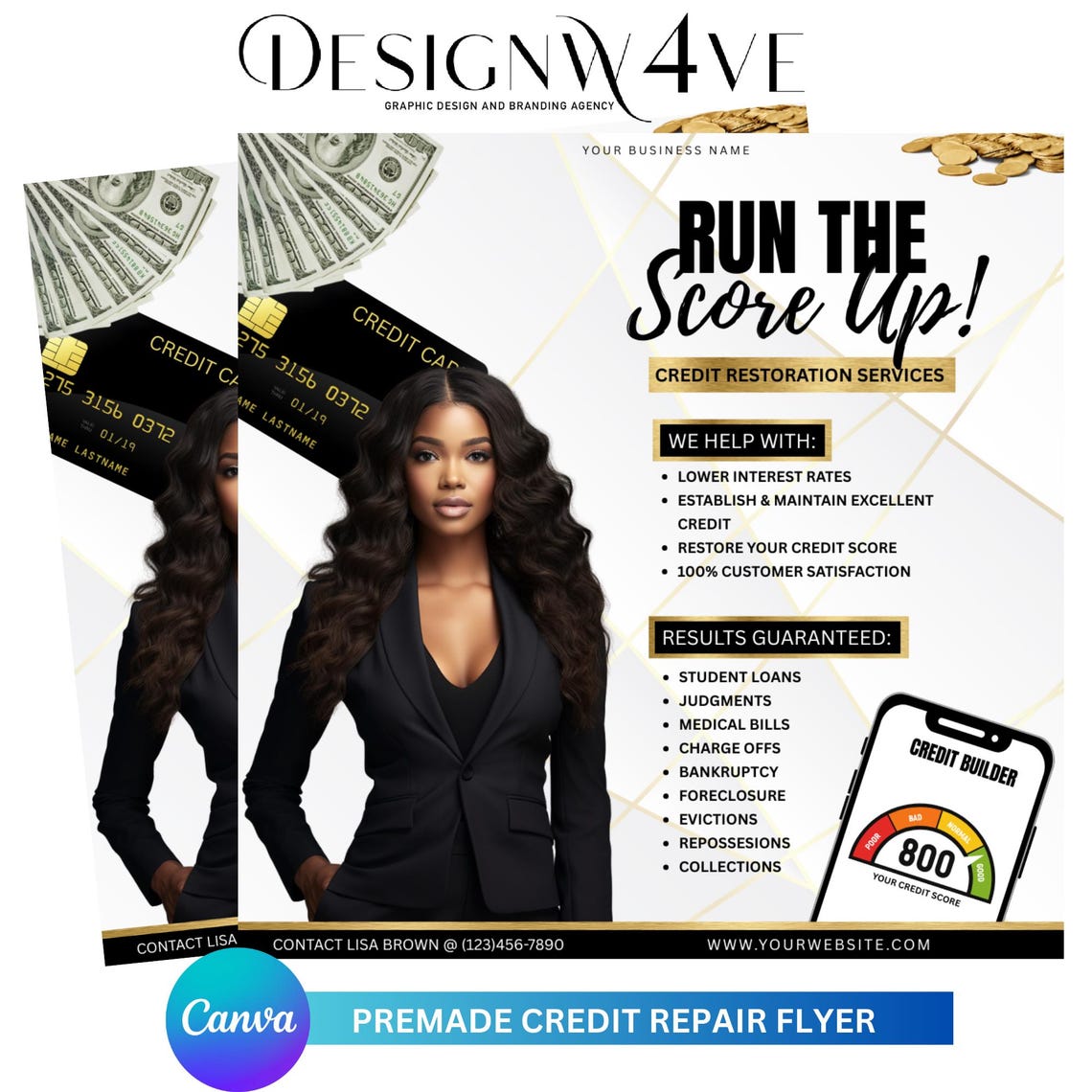 Credit Repair Flyer Template: DIY Social Media Design (canva Editable ...