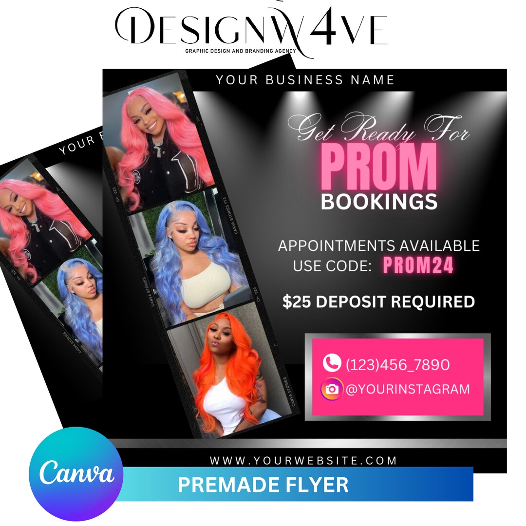 Prom Bookings Flyer, Prom Makeup Flyer, Prom Queen MUA Flyer ...