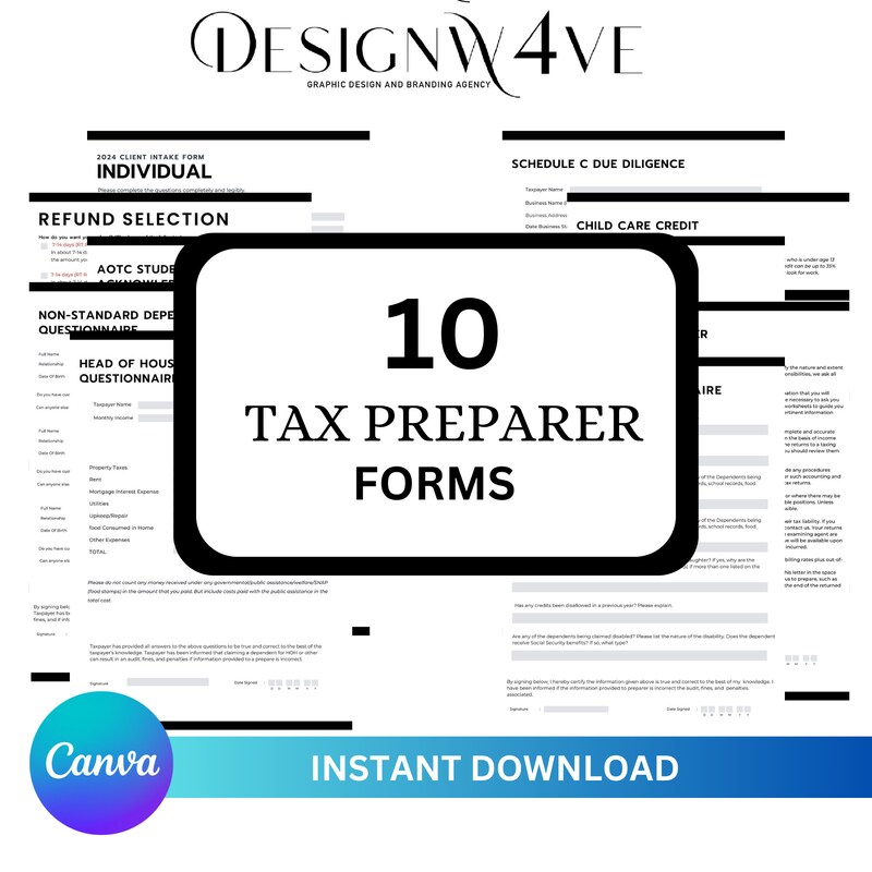 Tax Form Forms - Etsy