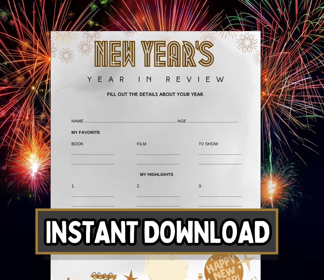 New Years Year in Review Game, New Years Resolution Activity, New Years ...