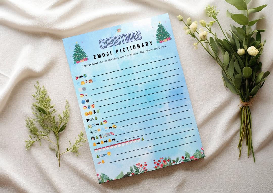 Christmas Emoji Pictionary Game, Christmas Party Game, Xmas Music Game ...