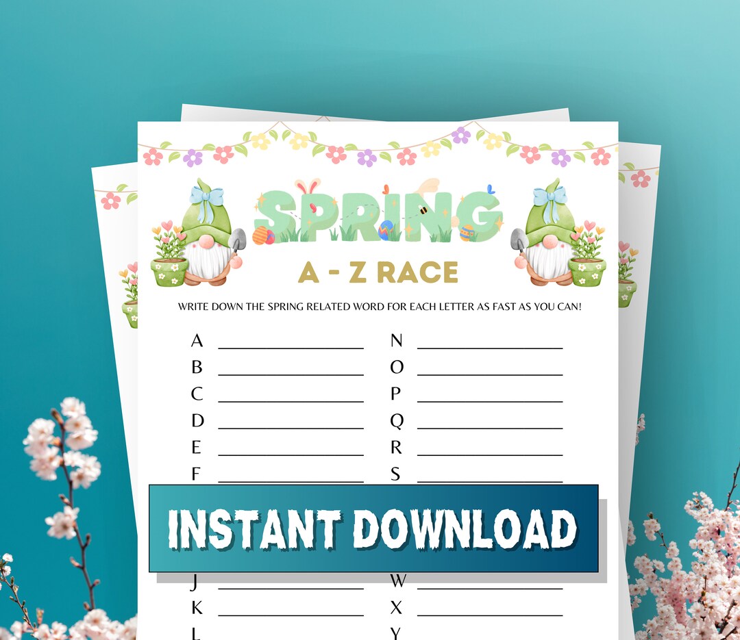 Spring A to Z Game, Fun Spring Printable, Spring Game for Kids & Adults ...