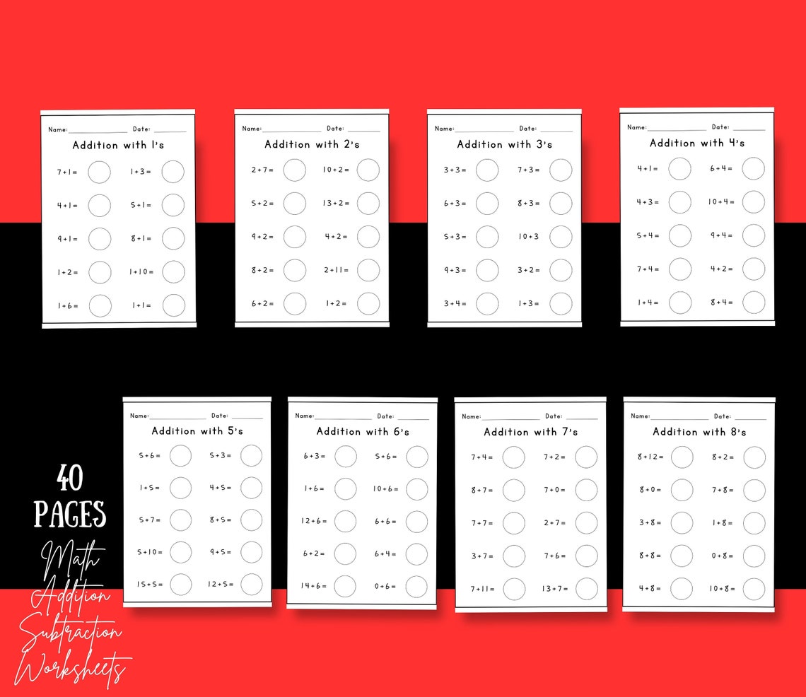 Math Worksheets, Addition and Subtraction Worksheets, Mathematics ...