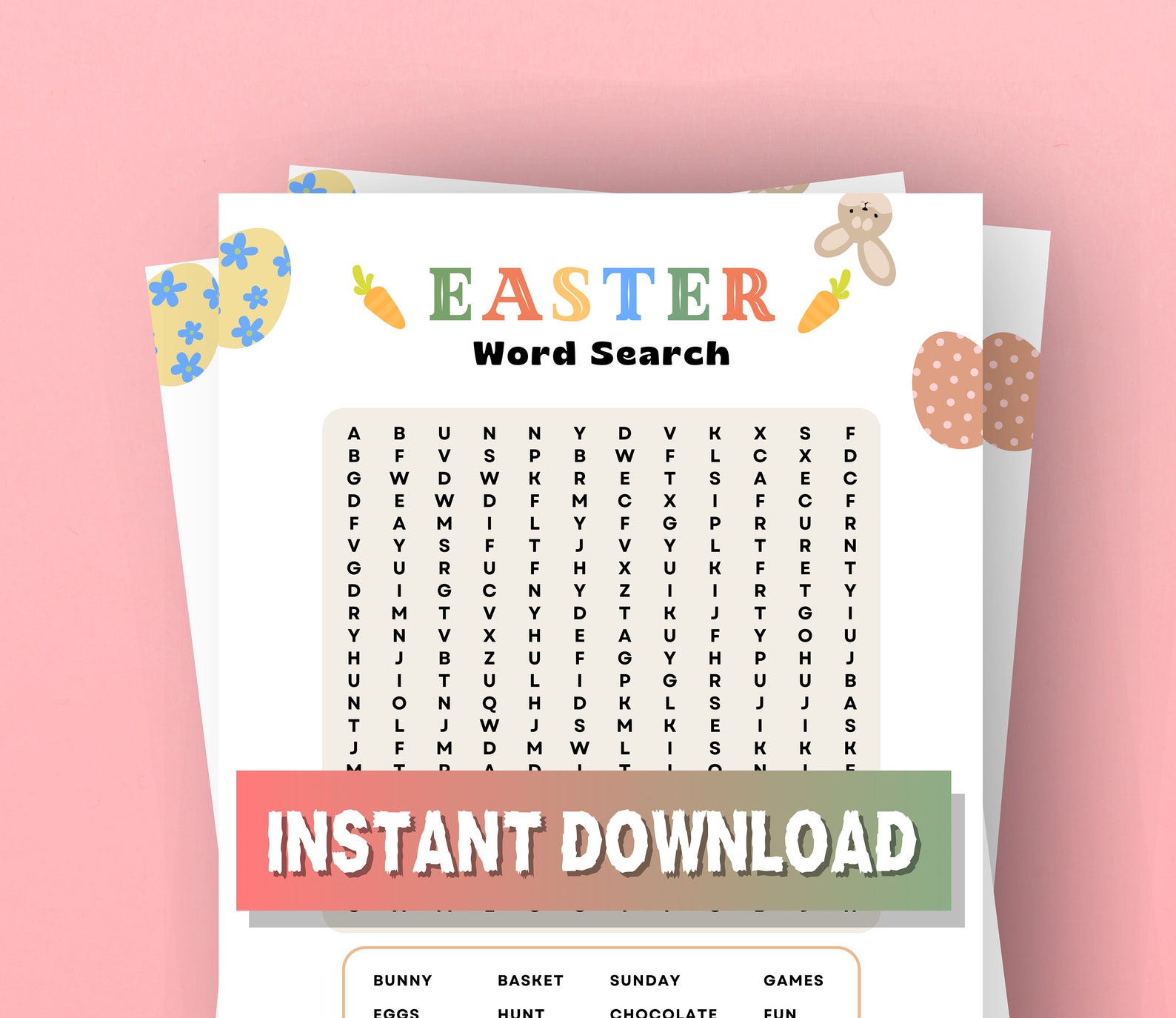 Easter Word Search Game, Easter Printable, Easter Game, Word Search ...