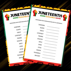 Juneteenth Word Scramble Game: Fun Activity (digital Download) - Etsy