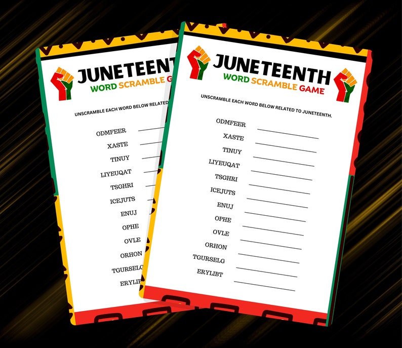Juneteenth Word Scramble, Word Scramble, Fun Juneteenth Activity, for ...