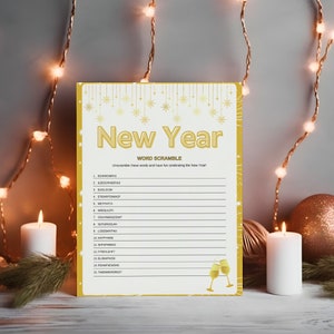New Years Word Scramble Game, NYE Printable Game, Printables for New ...