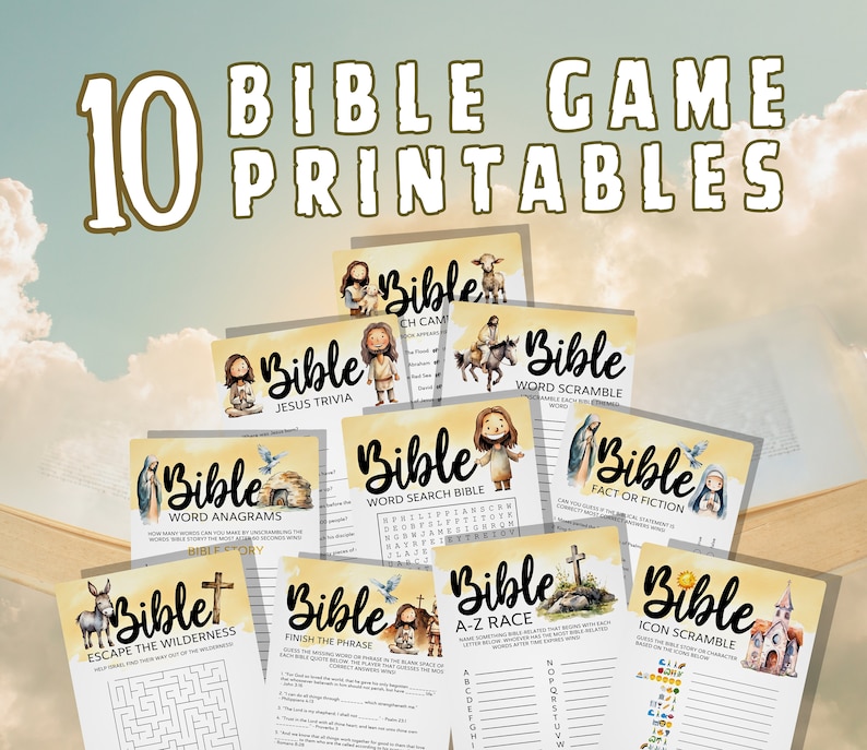 Bible Games Bundle, 10 Games, for Adults and Kids, Church Activities ...