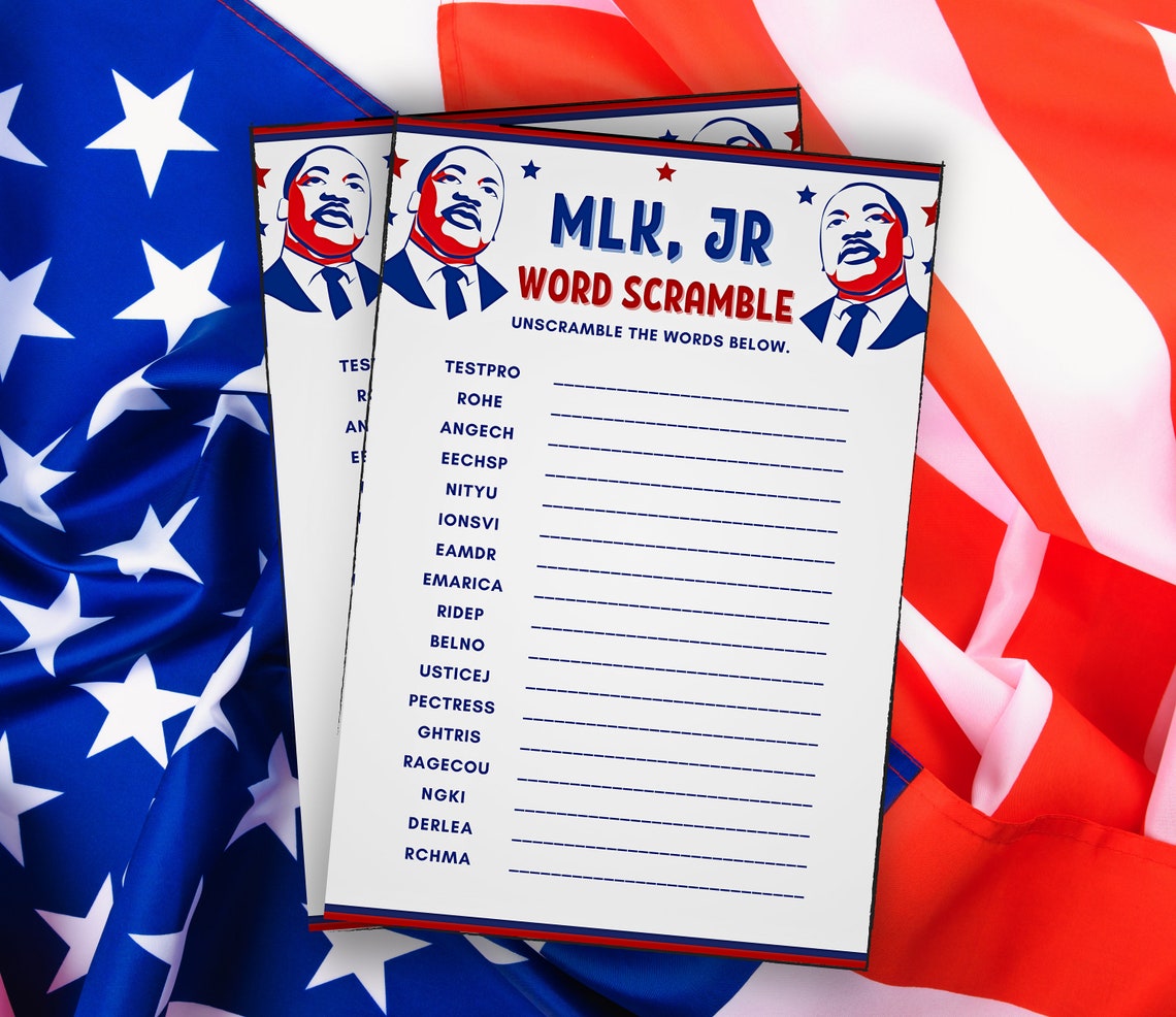 MLK Word Scramble Game, Word Scramble, MLK, Martin Luther King Day ...