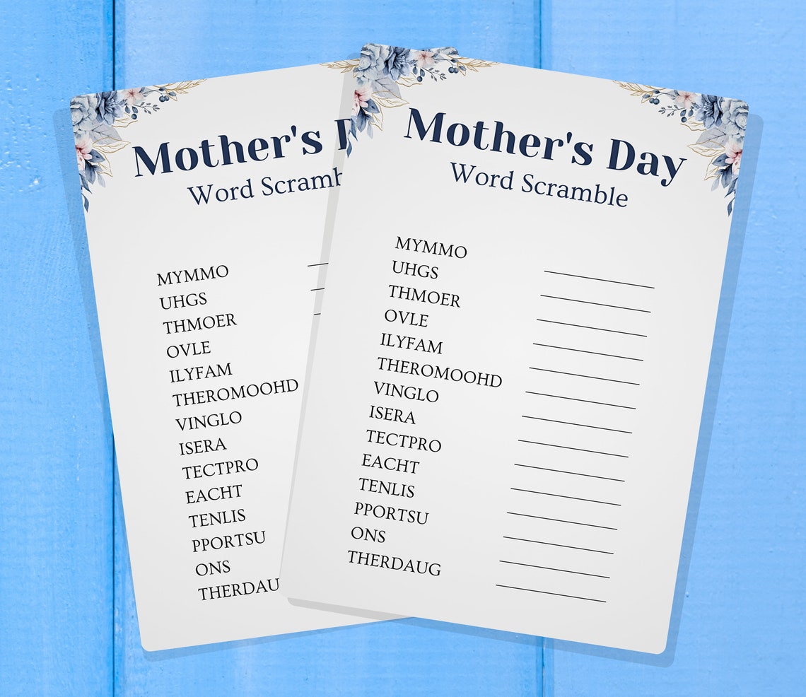 Mothers Day Word Scramble, Mothers Day Games, Word Scramble Game, Mama ...