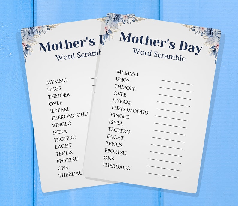Mothers Day Word Scramble, Mothers Day Games, Word Scramble Game, Mama ...