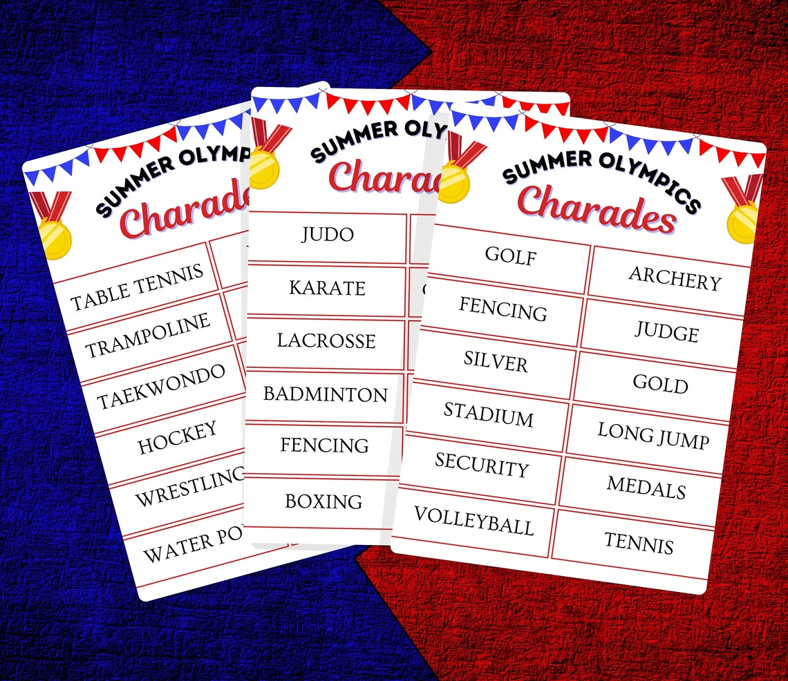Summer Olympic Charades Game, Olympic Charades, Fun Olympic Activity ...