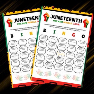 Juneteenth Mix and Mingle Bingo, Juneteenth Bingo, Icebreaker Game, Mix ...