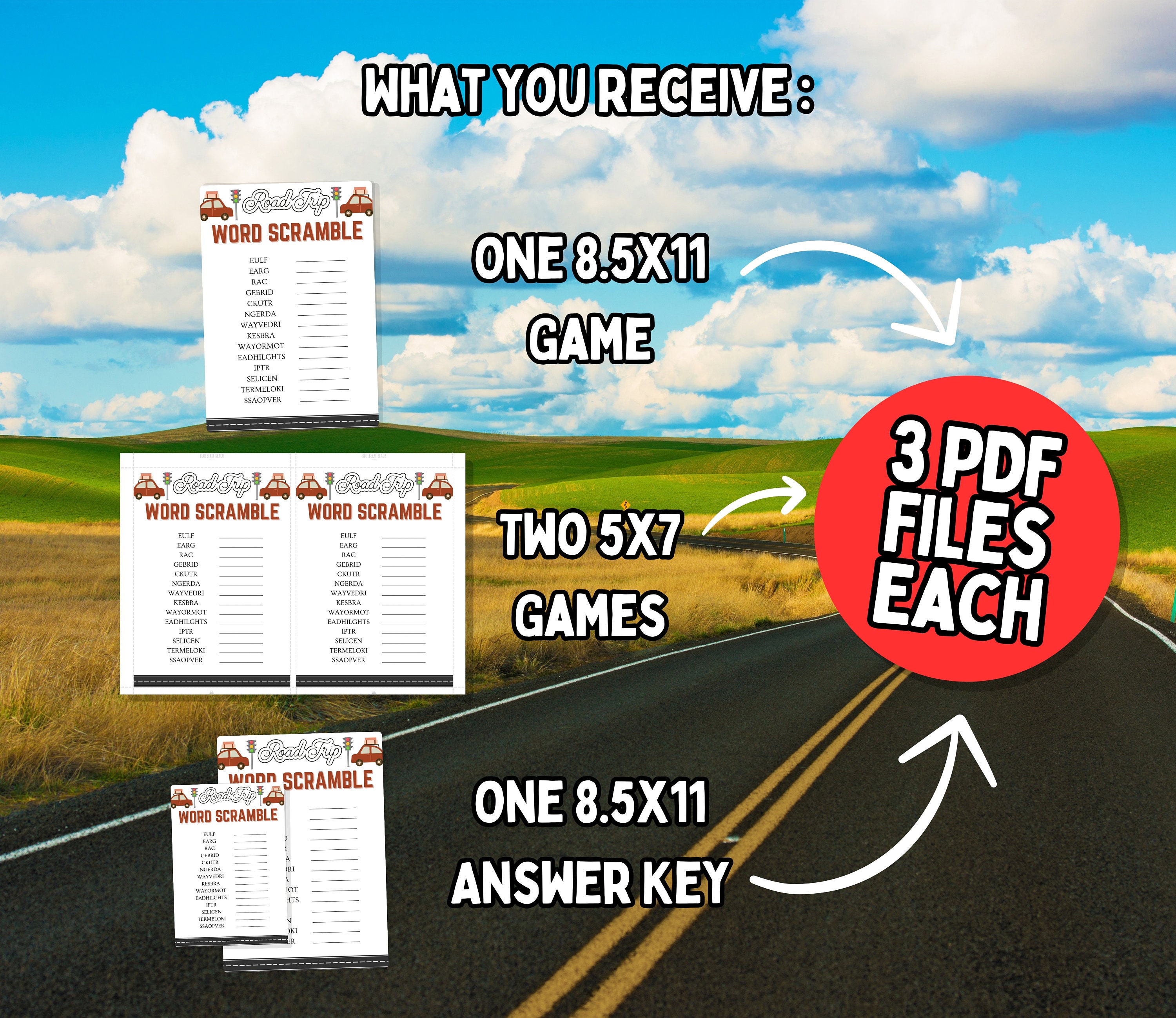 Road Trip Word Scramble Game: Fun Travel Activity (digital Download) - Etsy