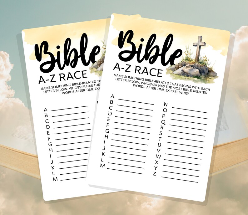 Bible A to Z Game, A to Z Christian Game, Bible Study Activity, Bible ...