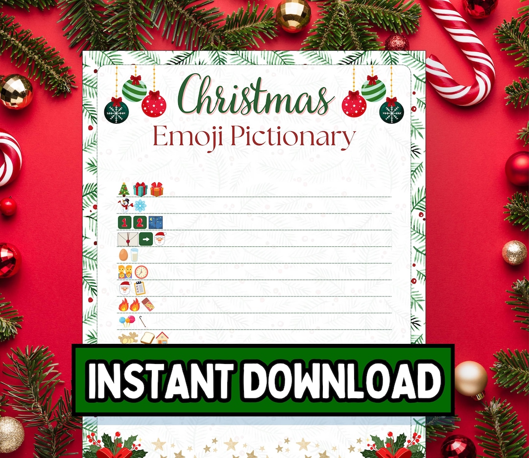 Christmas Emoji Pictionary Game, Christmas Emoji Game, Fun Christmas ...