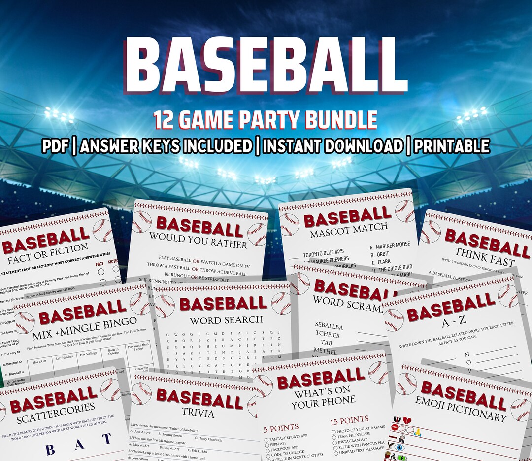 Baseball Game Bundle, Baseball Team Games, Sports Games, World Series ...