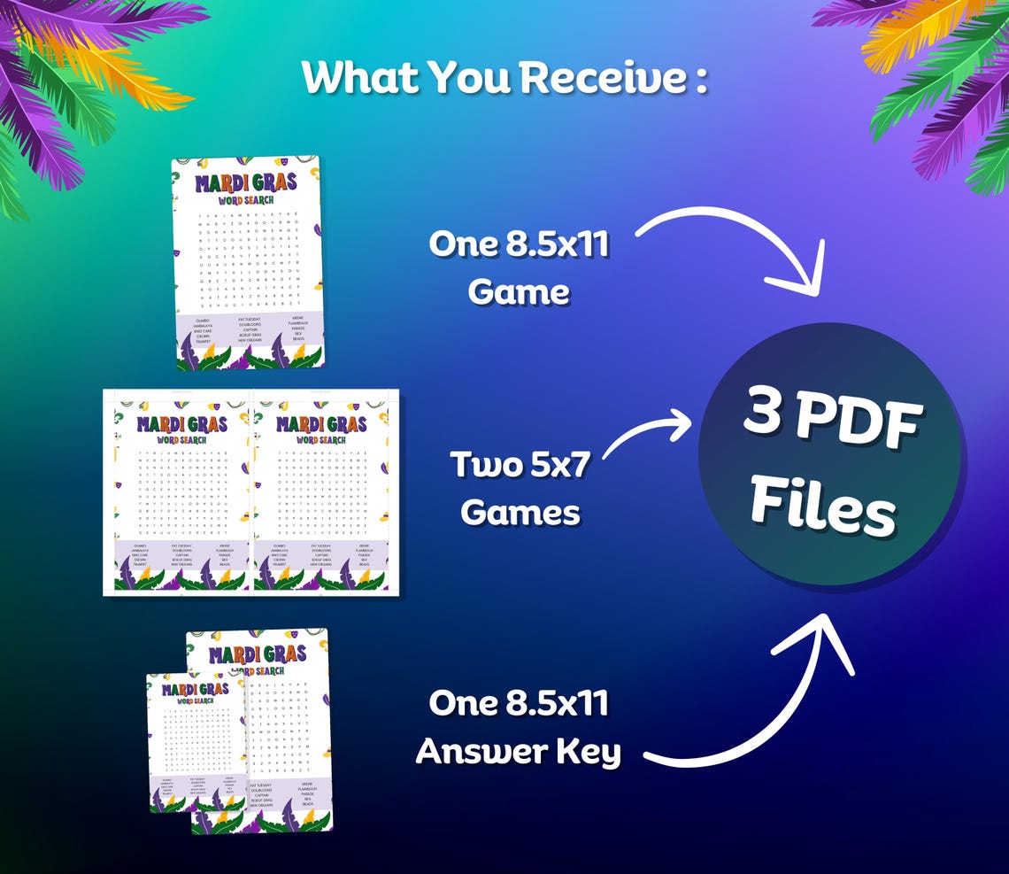 Mardi Gras Word Search, Word Search Game, Mardi Gras, Carnival, Games ...