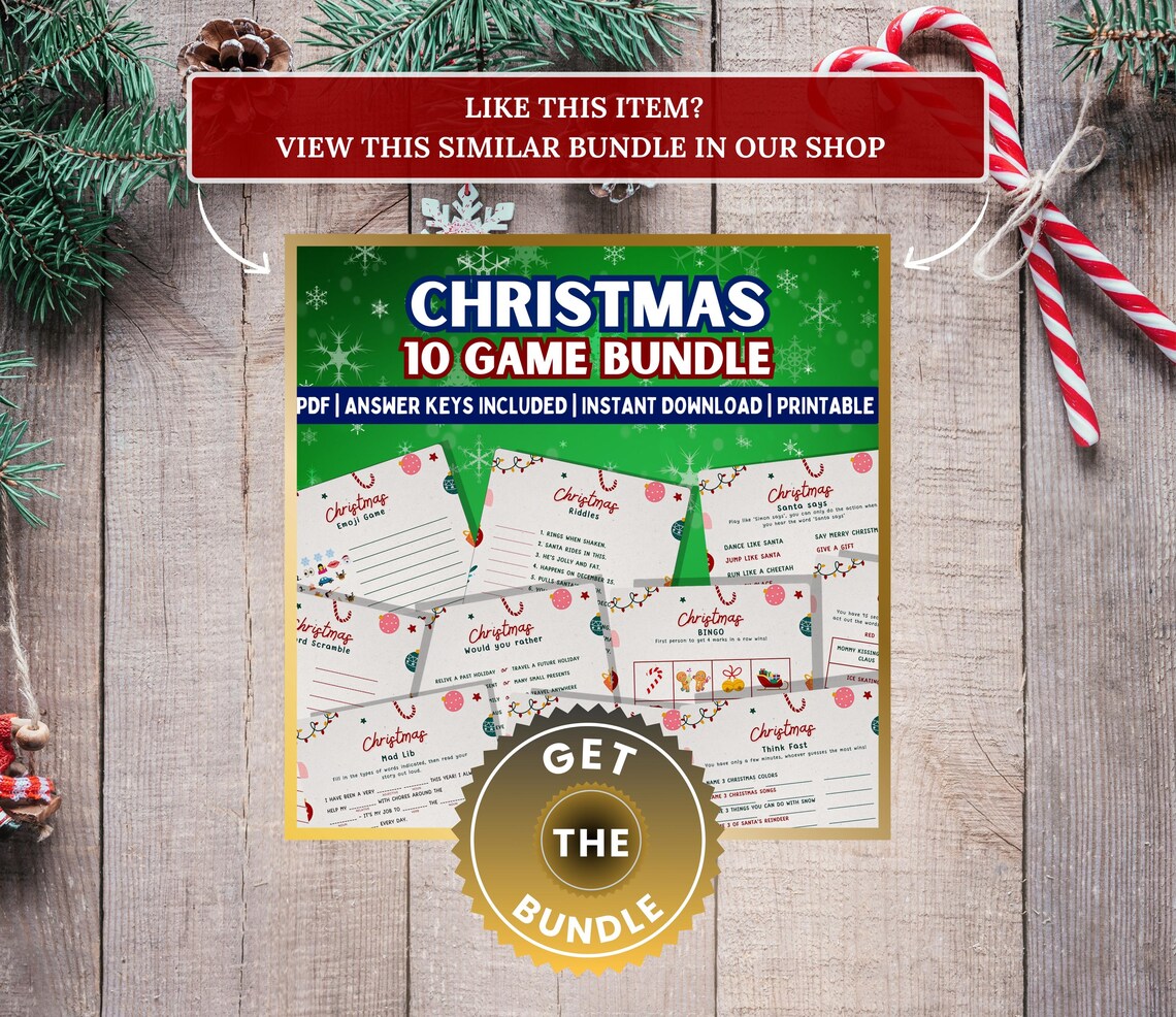 Christmas Printable Game, Think Fast Game, Holiday Party Game, Work ...