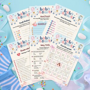 Baby Shower Game Bundle, Baby Shower Games, Fun Shower Activities, Cute ...