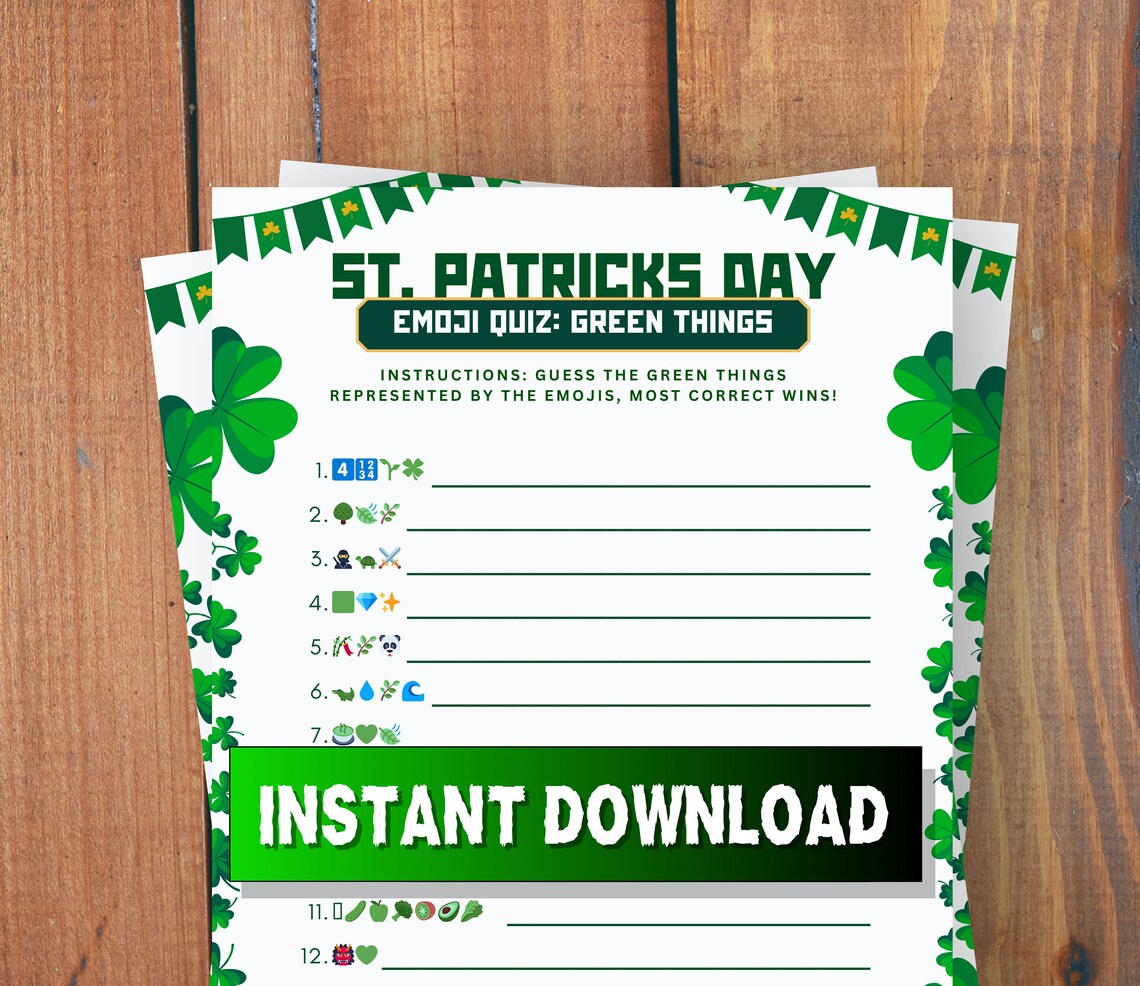 St Patricks Day Emoji Quiz, St Patricks Games, St Patricks Trivia, St ...